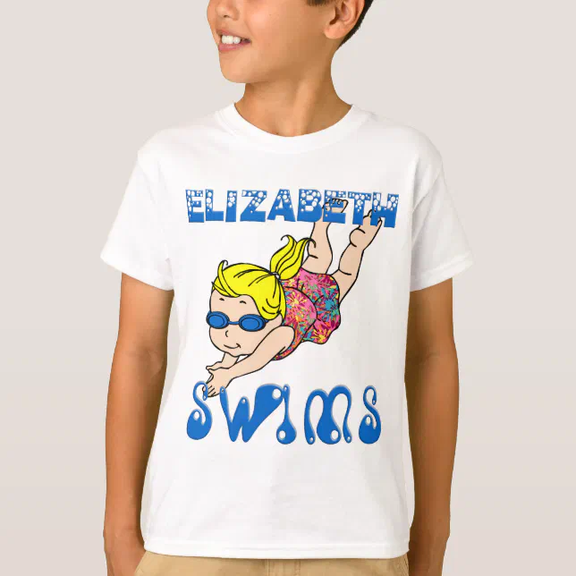 Elizabeth Swims T-Shirt | Zazzle