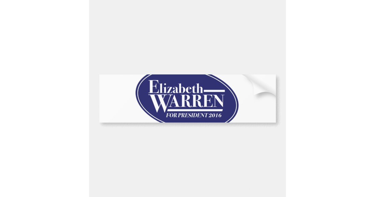 Elizabeth Warren 2016 bumper sticker | Zazzle