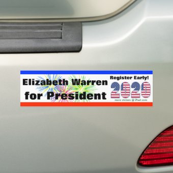 ELIZABETH WARREN FOR PRESIDENT 2020 - BUMPER STICKER | Zazzle