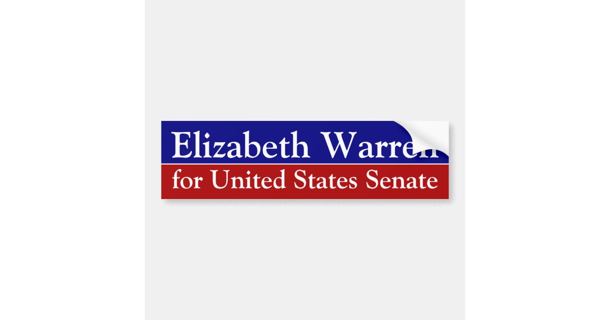 Elizabeth Warren for Senate Bumper Sticker | Zazzle.com