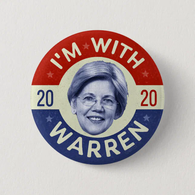 Elizabeth Warren President 2020 Democrat Pic Retro Button | Zazzle