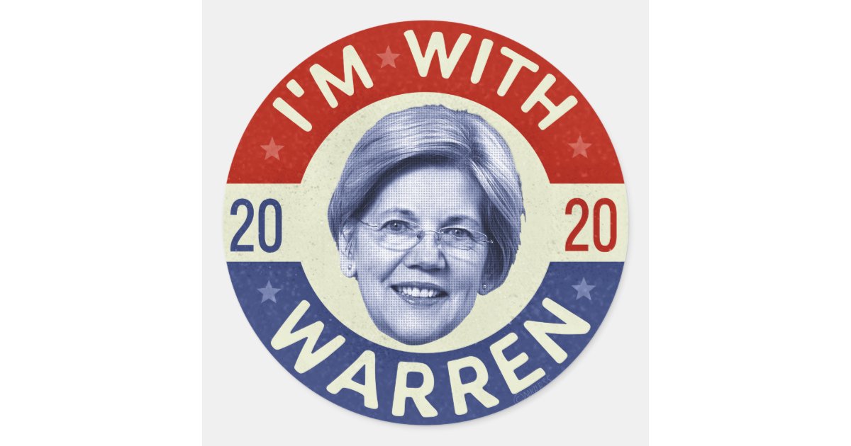 Elizabeth Warren President 2020 Democrat Pic Retro Classic Round ...