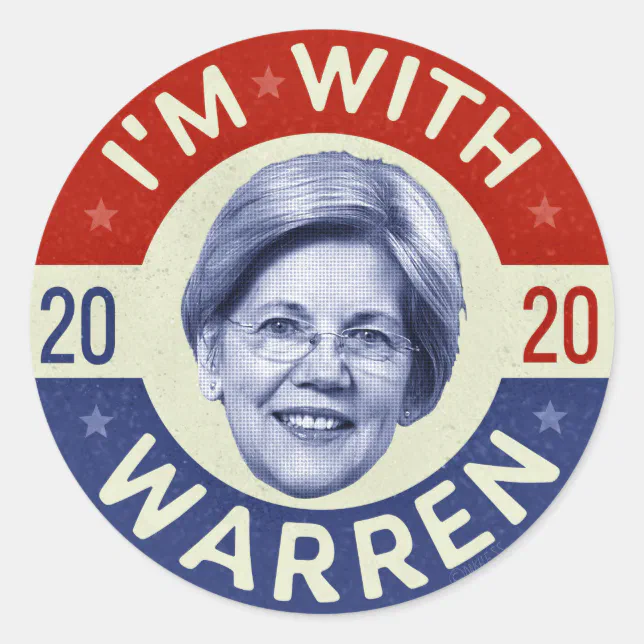 Elizabeth Warren President 2020 Democrat Pic Retro Classic Round ...