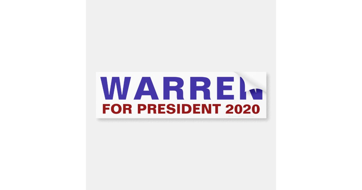 Elizabeth Warren President Election Democrat 2020 Bumper Sticker | Zazzle
