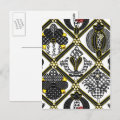 Elizabethan Blackwork tile Postcard | Zazzle