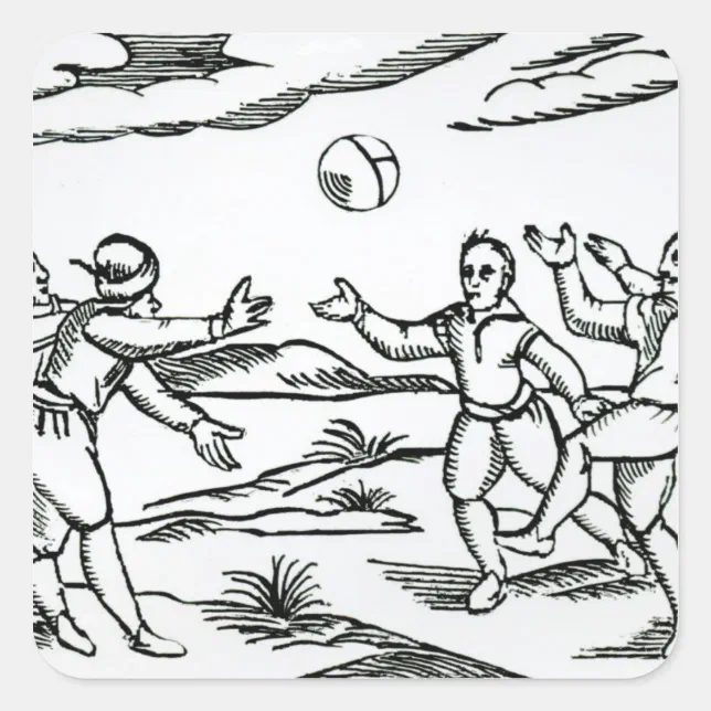 Elizabethan Football Square Sticker | Zazzle