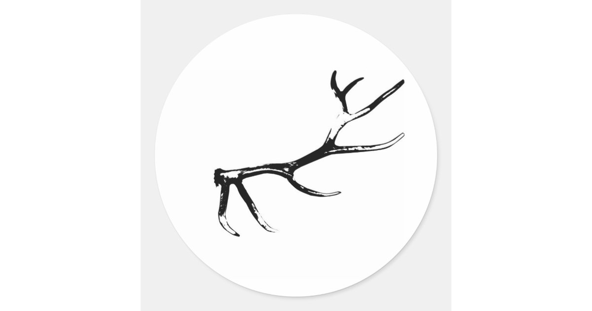 Elk Antler Classic Round Sticker | Zazzle