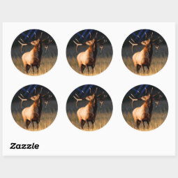 elk classic round sticker | Zazzle