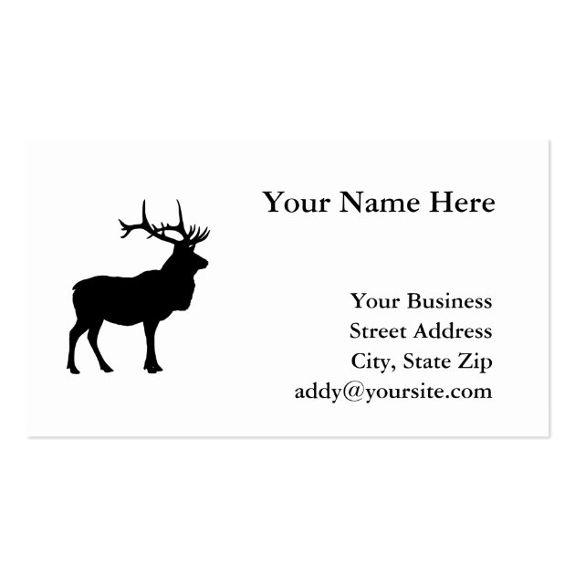 Elk Silhouette Business Card Template