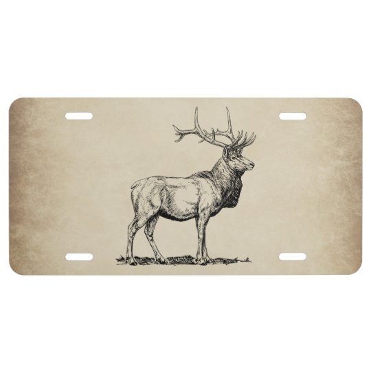 Elk Wildlife Hunting Novelty Front License Plate | Zazzle.com