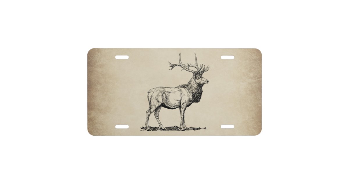Elk Wildlife Hunting Novelty Front License Plate | Zazzle