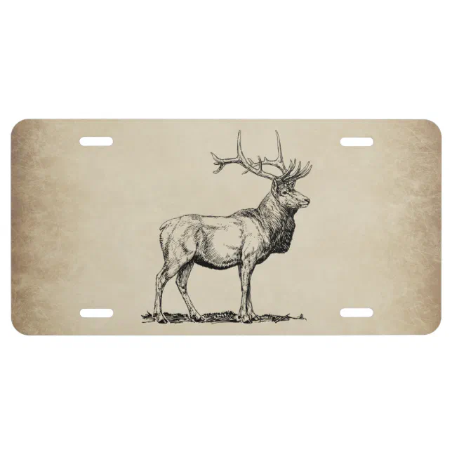 Elk Wildlife Hunting Novelty Front License Plate | Zazzle