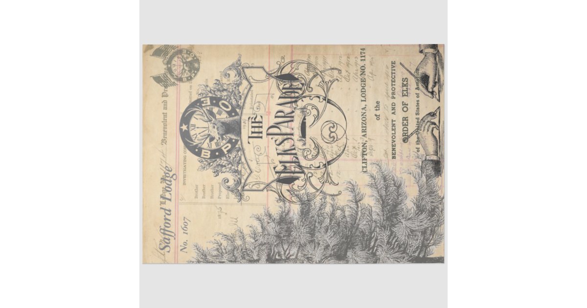 Elks Ephemera Tissue Paper | Zazzle