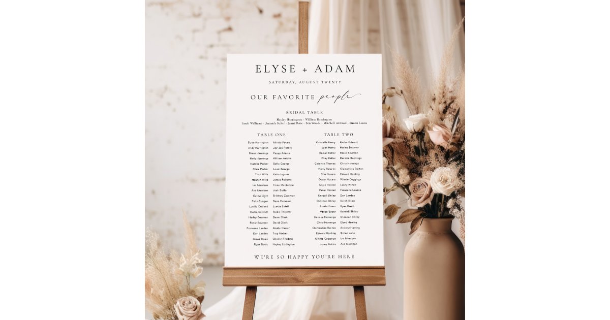 Ellesmere 2 Banquet Table Seating Chart Sign | Zazzle