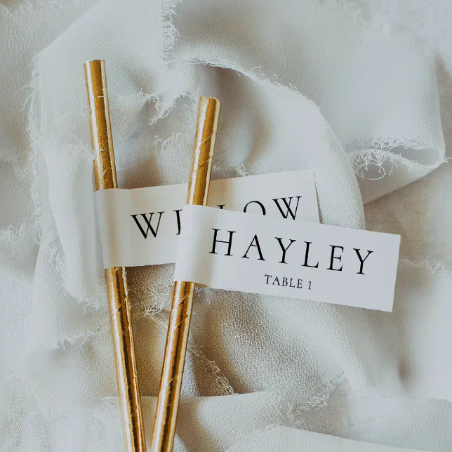 Ellesmere Escort Card Straw Flags Drink Tags Sticker | Zazzle