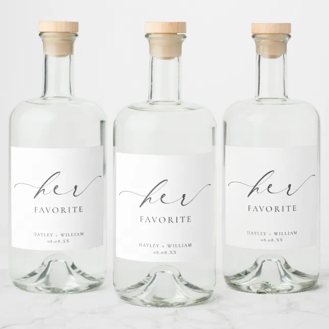 Ellesmere Her Favorite Favor Liquor Bottle Label | Zazzle