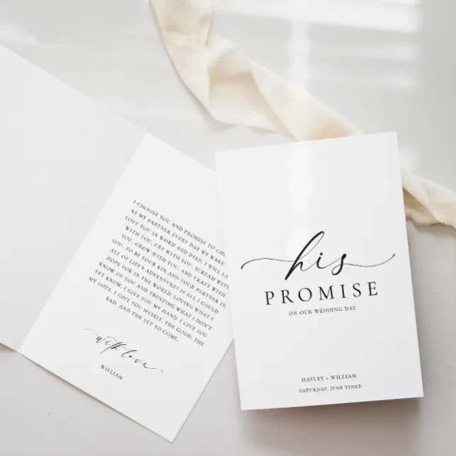 Ellesmere His Promise Vows Book Wedding Card | Zazzle