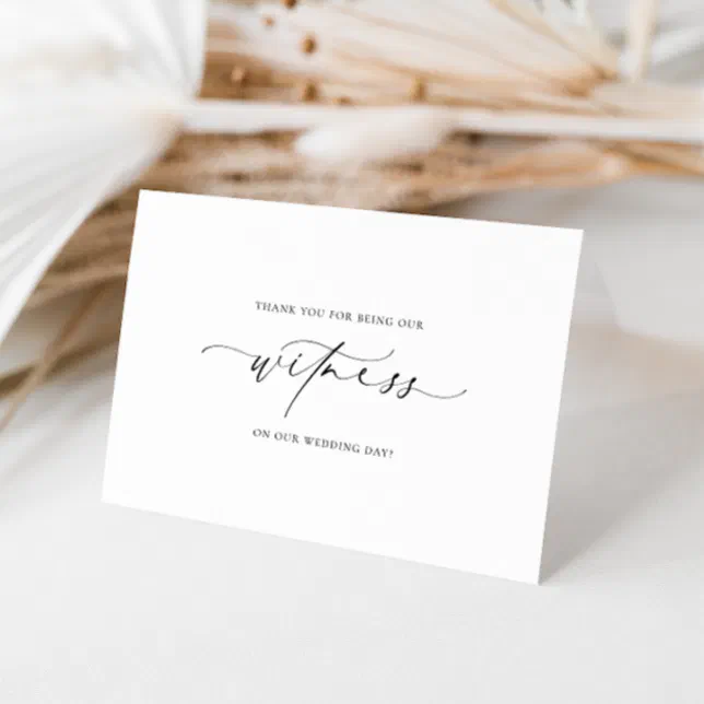 Ellesmere Thank You For Being Our Witness Wedding Card | Zazzle