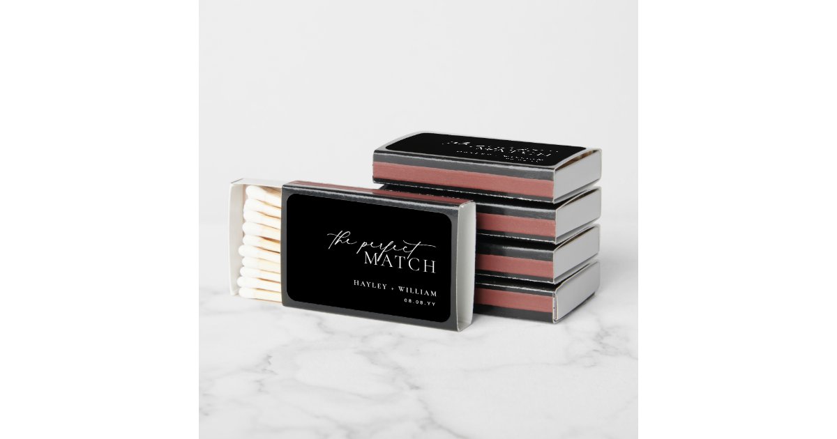 Ellesmere Wedding The Perfect Match Favor Matchbox | Zazzle