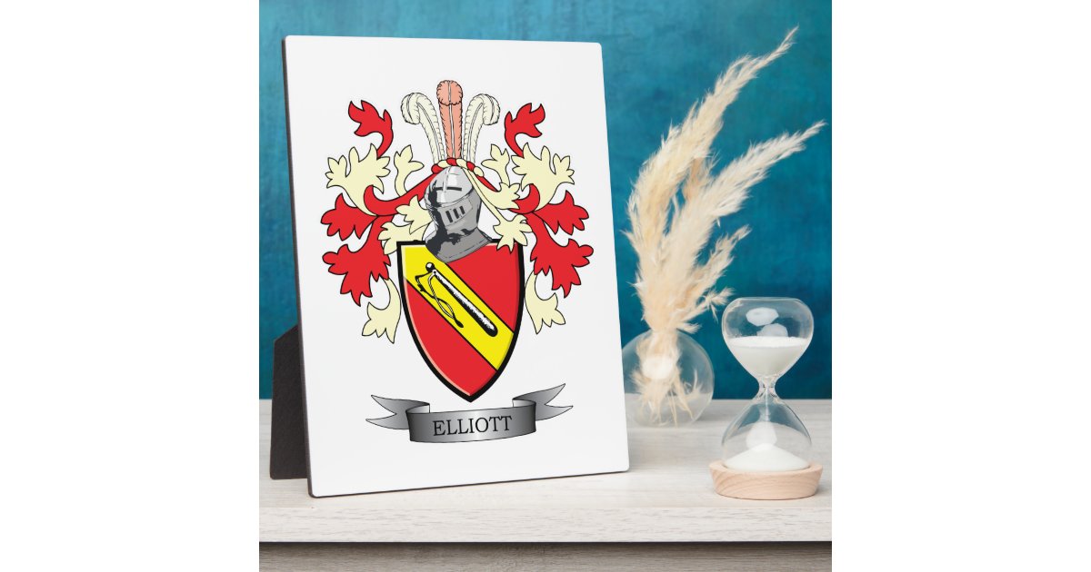 Elliott Family Crest Coat of Arms Plaque | Zazzle