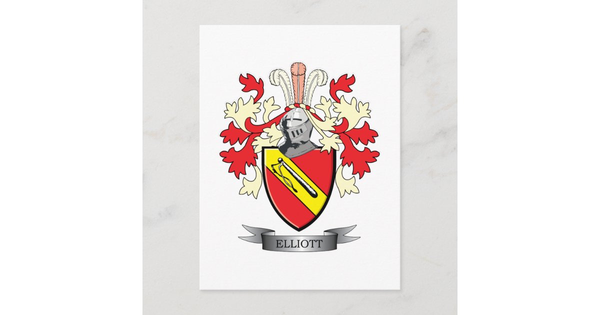 Elliott Family Crest Coat of Arms Postcard | Zazzle