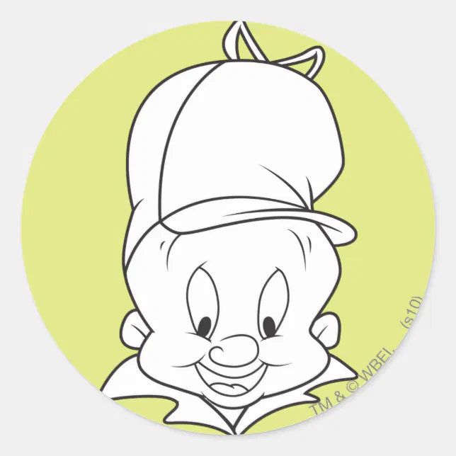 ELMER FUDD™ Head Shot Classic Round Sticker | Zazzle