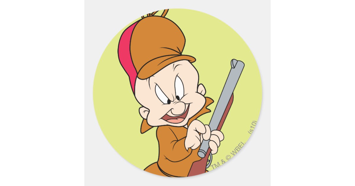 ELMER FUDD™ Ready to Hunt Classic Round Sticker | Zazzle