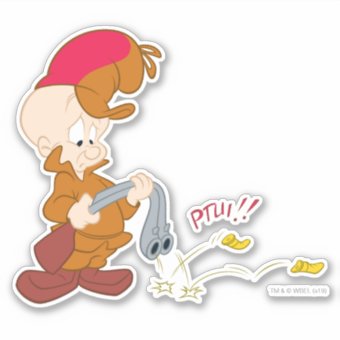 ELMER FUDD™'s Gun Failure Sticker | Zazzle