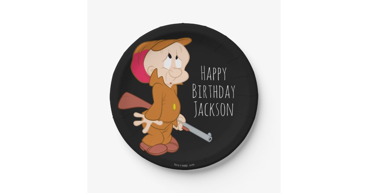 ELMER FUDD™ | Scared Pose Paper Plates | Zazzle