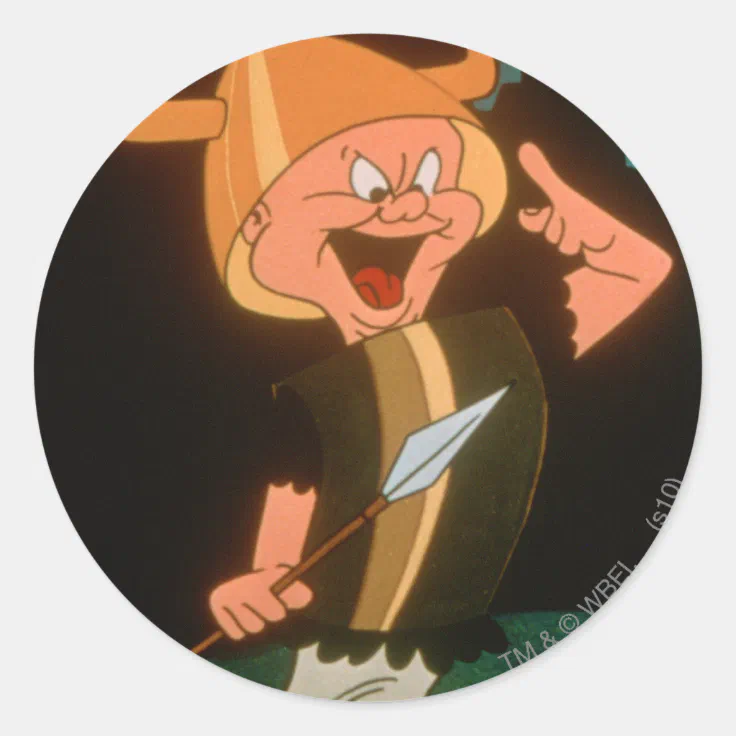 ELMER FUDD™ Viking Classic Round Sticker | Zazzle