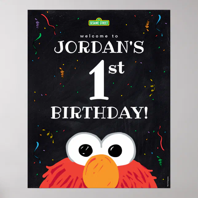 Elmo | 1st Birthday Welcome Poster | Zazzle