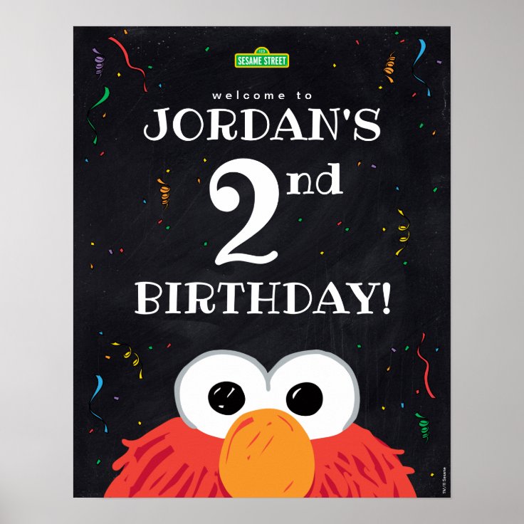 Elmo | 2nd Birthday Welcome Poster | Zazzle