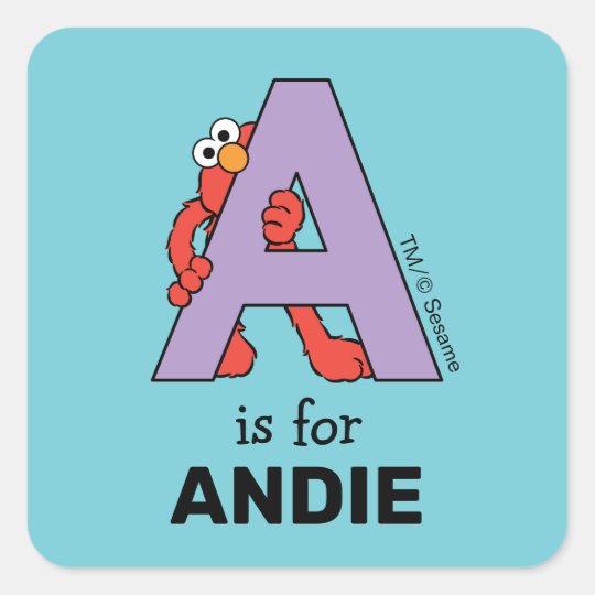 Elmo Alphabet | A Purple Square Sticker | Zazzle.com