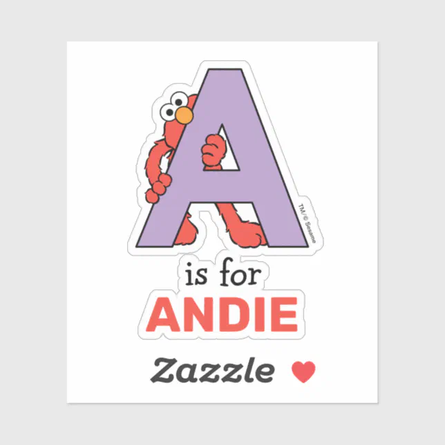 Elmo Alphabet | A Purple Sticker | Zazzle