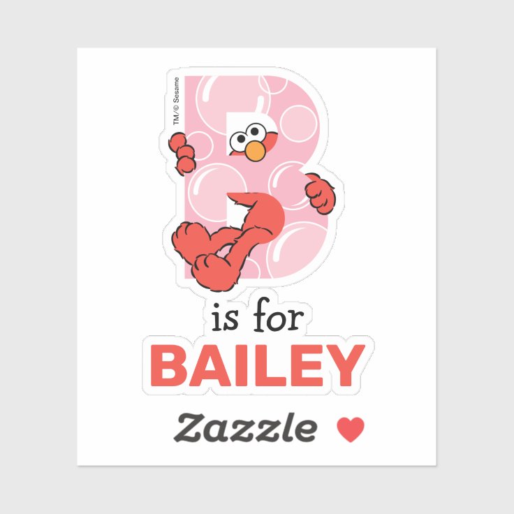 Elmo Alphabet | B Bubbles Sticker | Zazzle