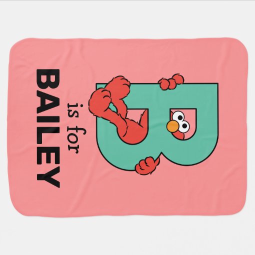 Elmo Alphabet | B Teal Baby Blanket | Zazzle