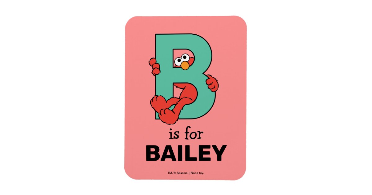 Elmo Alphabet | B Teal Magnet | Zazzle