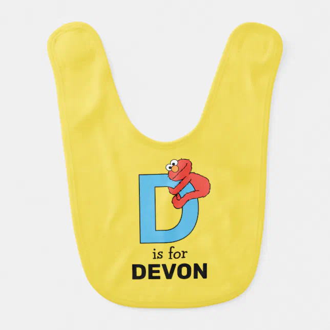Elmo Alphabet | D Blue Baby Bib | Zazzle