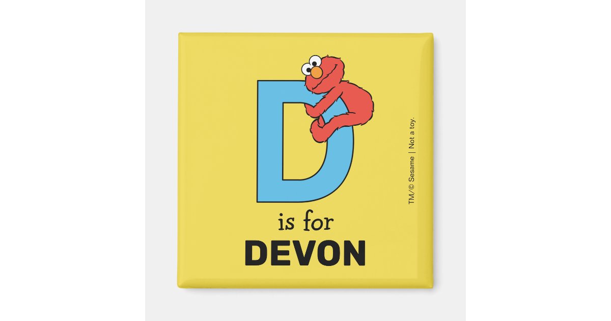 Elmo Alphabet | D Blue Magnet | Zazzle