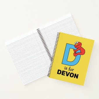 Elmo Alphabet | D Blue Notebook | Zazzle