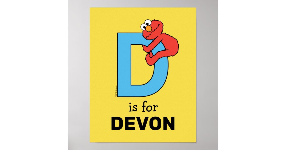 Elmo Alphabet | D Blue Poster | Zazzle