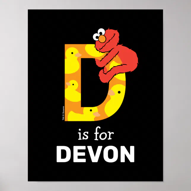 Elmo Alphabet | D Duck Poster | Zazzle