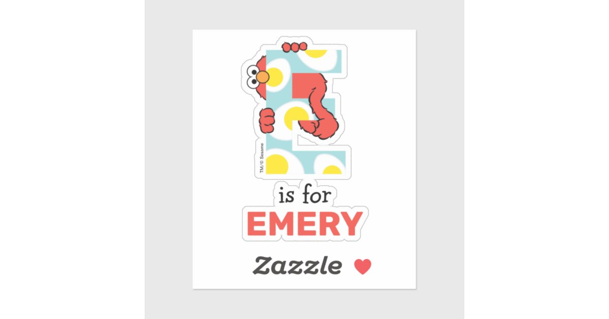 Elmo Alphabet | E Eggs Sticker | Zazzle