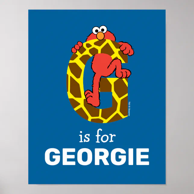 Elmo Alphabet | G Giraffe Poster | Zazzle