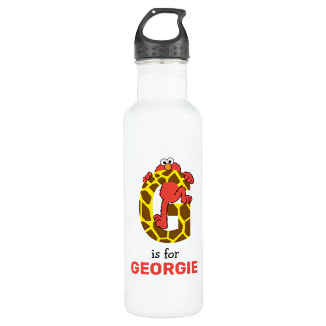 Elmo Alphabet | G Giraffe Stainless Steel Water Bottle | Zazzle