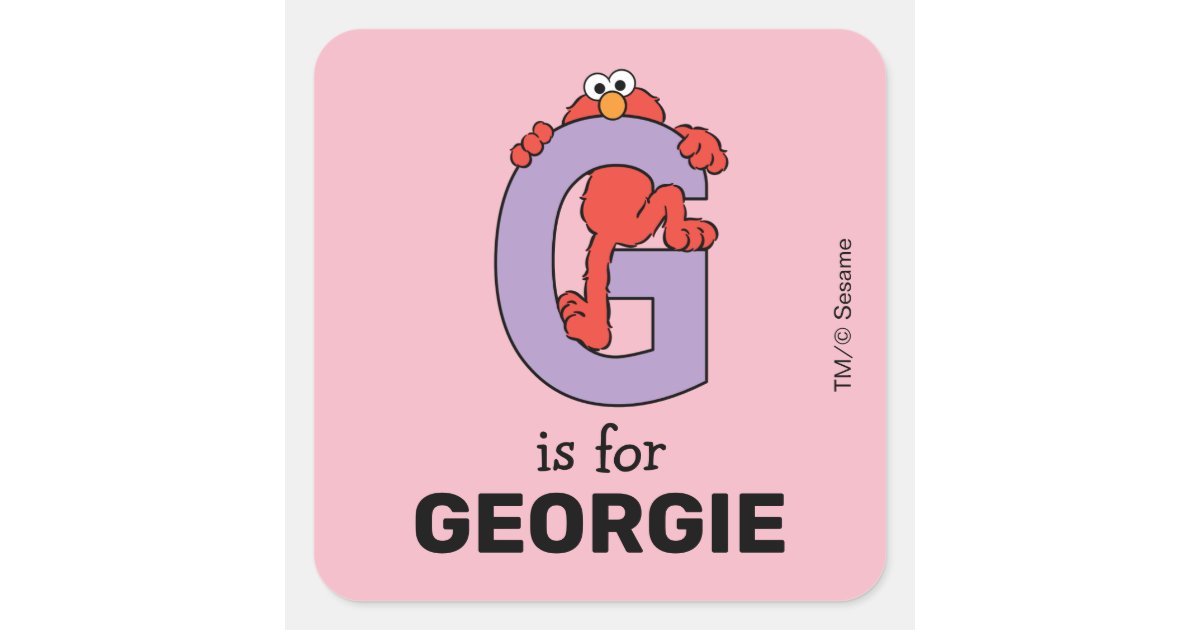 Elmo Alphabet | G Purple Square Sticker | Zazzle