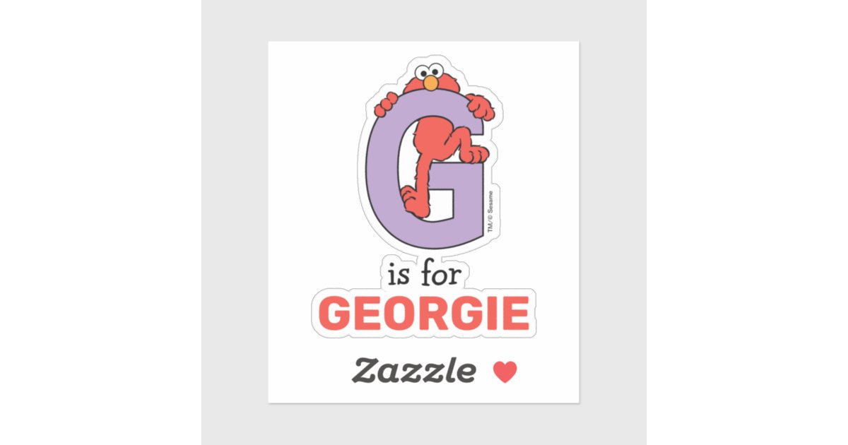 Elmo Alphabet | G Purple Sticker | Zazzle