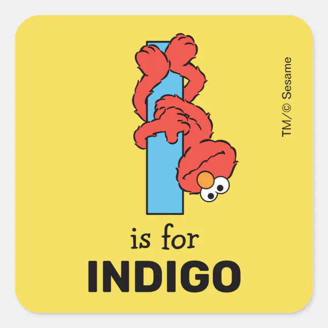 Elmo Alphabet | I Blue Square Sticker | Zazzle