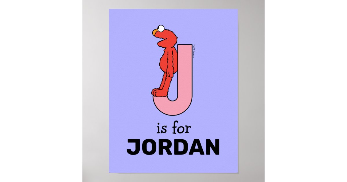 Elmo Alphabet | J Pink Poster | Zazzle