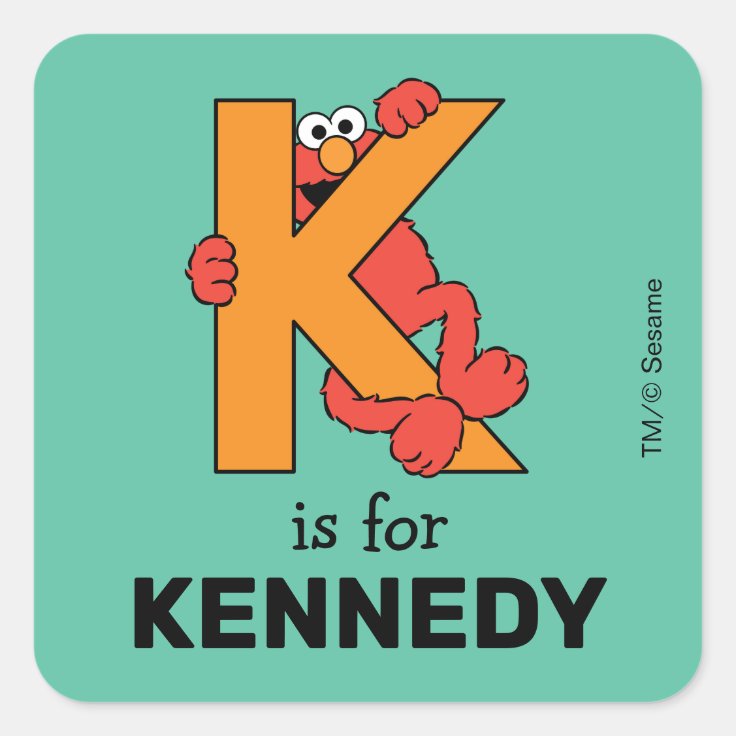 Elmo Alphabet | K Orange Square Sticker | Zazzle